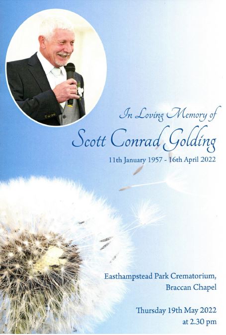 Scott Conrad Golding, Funeral – Order of service | Woodley Allotments ...