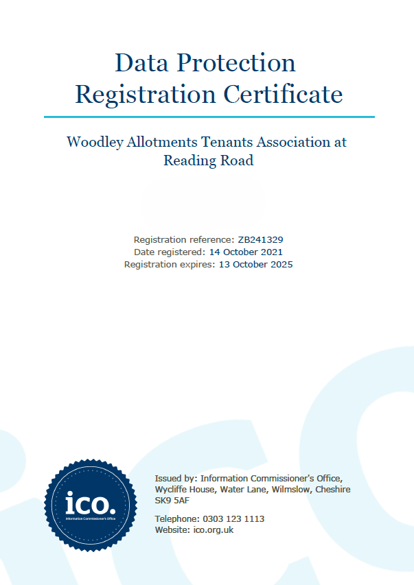 Updated WATA Data Protection Policies | Woodley Allotments Tenants ...