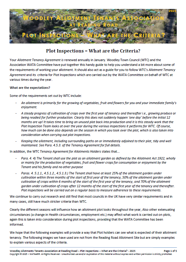 Plot Inspections – What are the Criteria? | Woodley Allotments Tenants ...